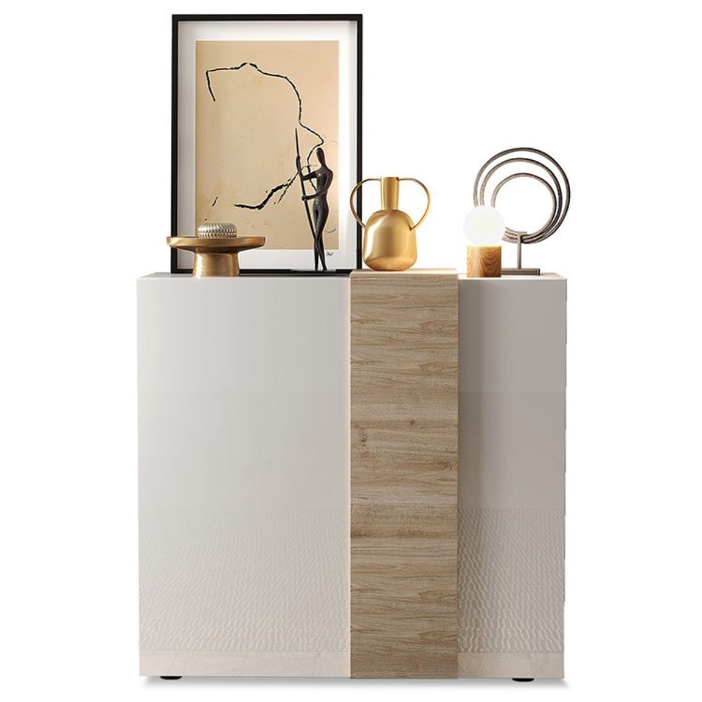 Madia Contenitore Sabry 2 Ante Bianco Lucido Rovere Kadiz - Asta Mobili