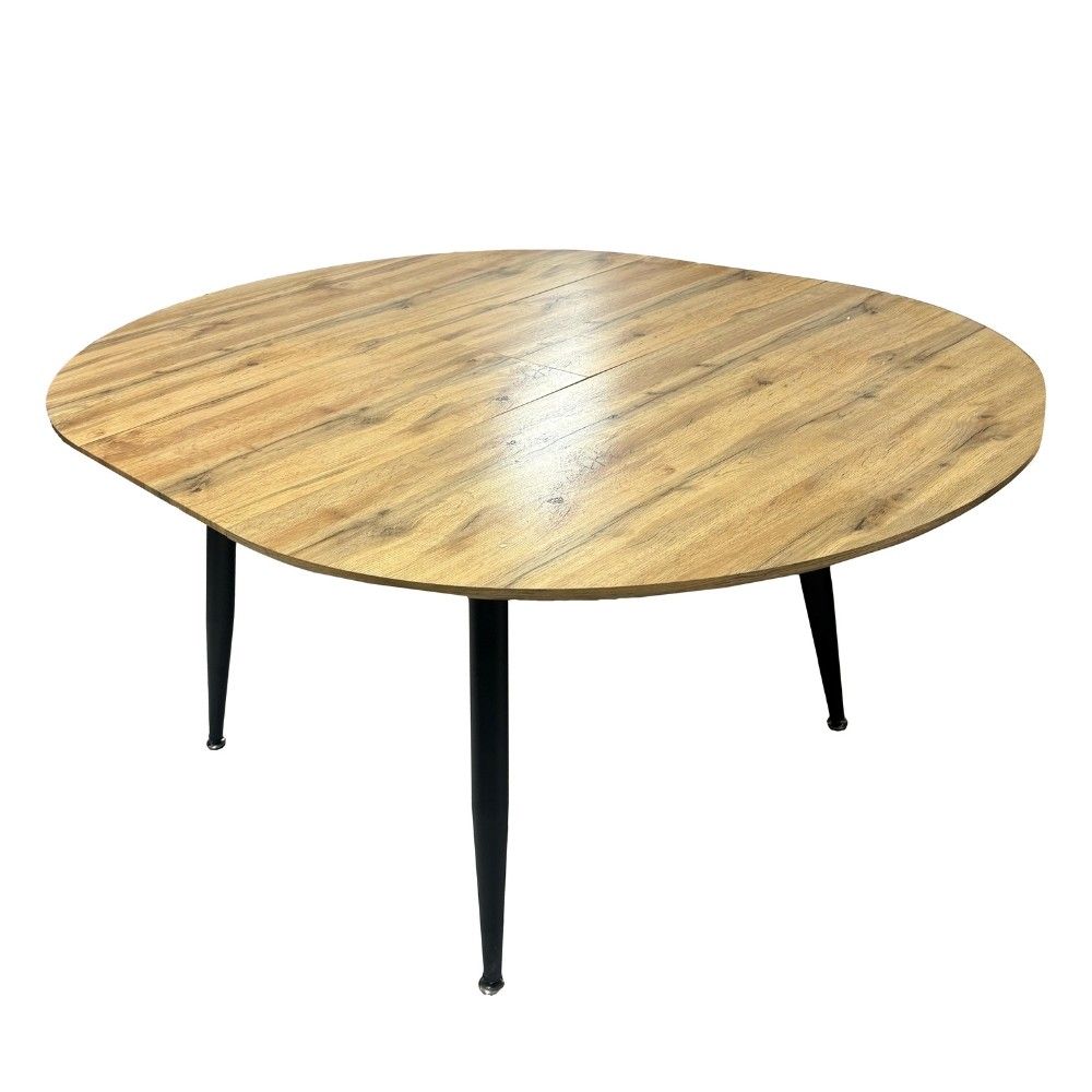 Tavolo Cordelia Allungabile Colore Piano Rovere Gambe Colore Nero ...